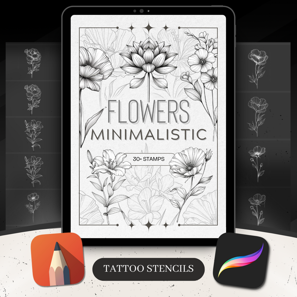 Minimalistic Flowers | 30 Stencils & Reference Designs